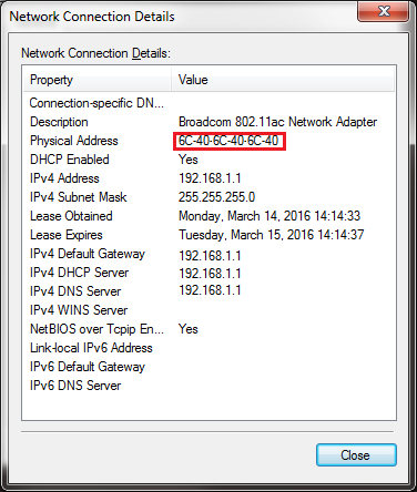 Determining a MAC Address | SIMPLIS